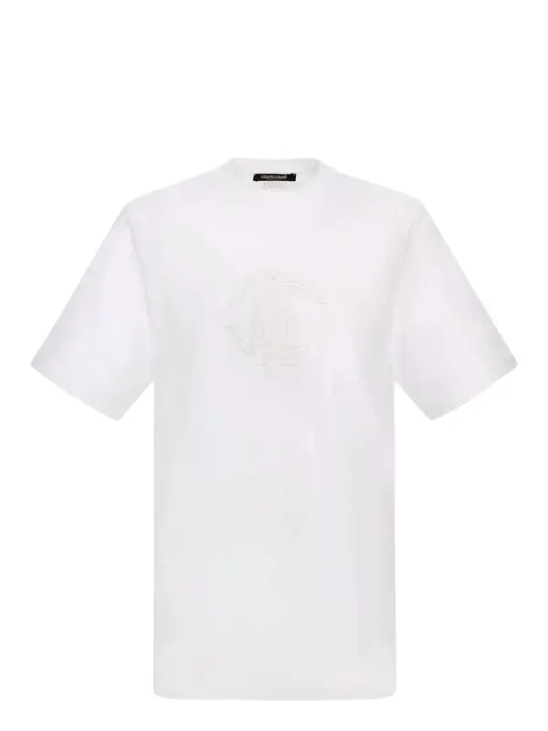 Roberto Cavalli Logo Cottont-shirt - White