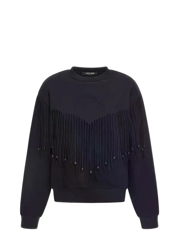 Roberto Cavalli Fringe Embellished Sweatshirt - Black