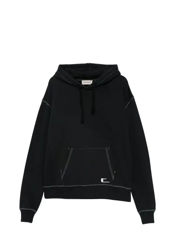 CARRER Contrast-stitching Hoodie - Black