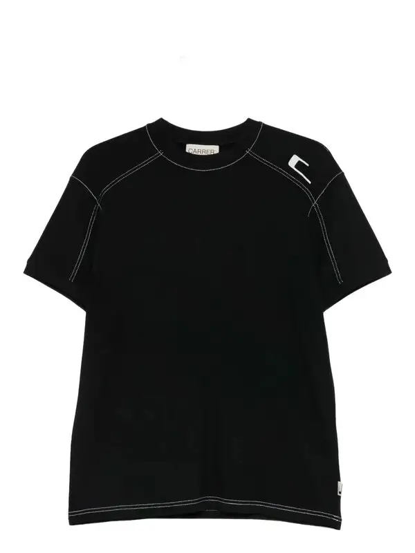 CARRER Contrast-stitch T-shirt - Black
