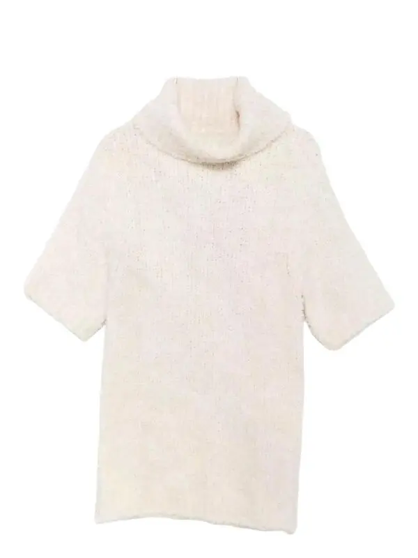 Dixie Roll-neck Knitted Top - White