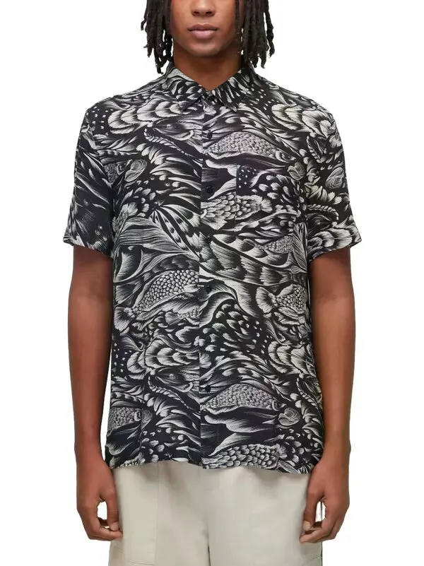 OSKLEN Abstract-pattern Print Short-sleeve Shirt - Black