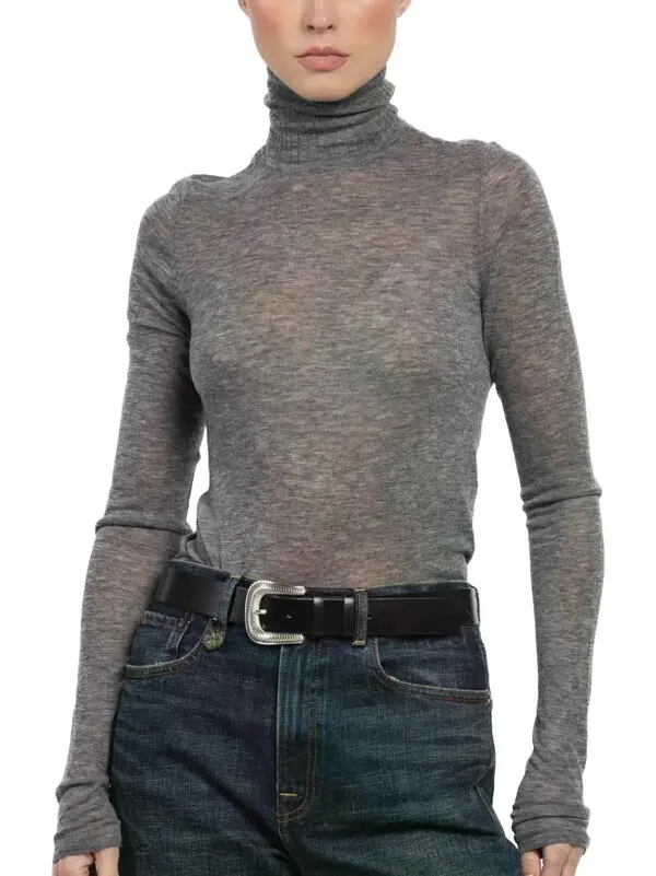 Sprwmn Long-sleeve Turtleneck Top - Grey