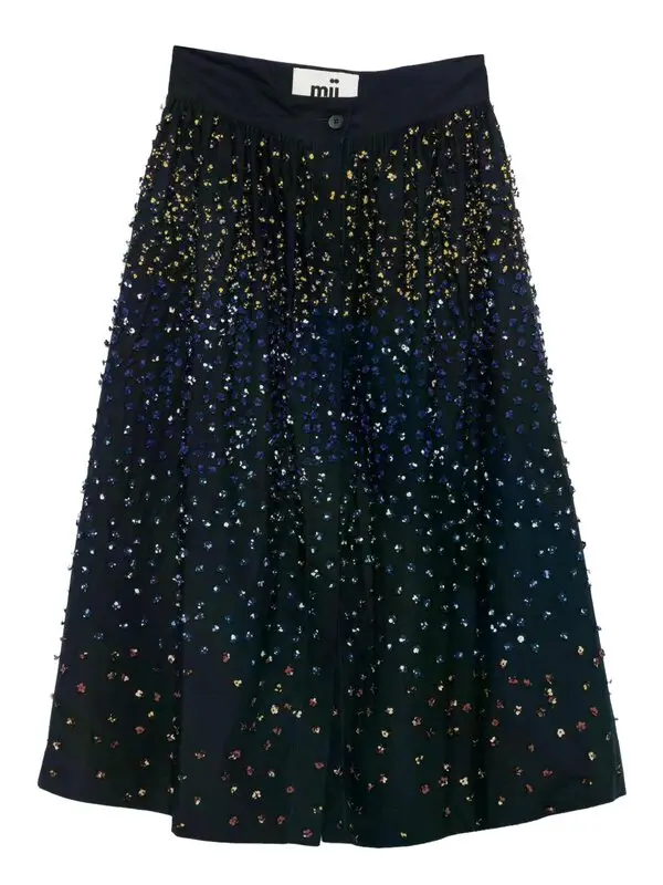 MII Sequin-embellished A-line Skirt - Blue