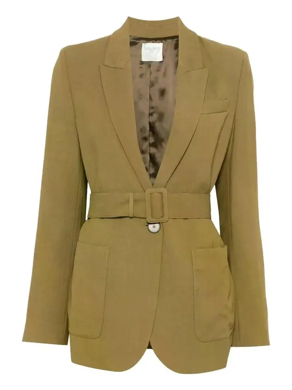FORTE_FORTE Belted Blazer - Green