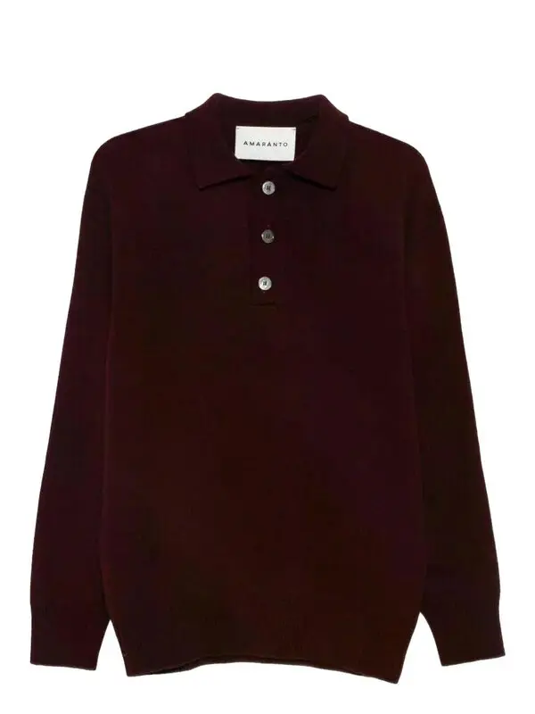 AMARANTO Polo-collar Sweater - Red
