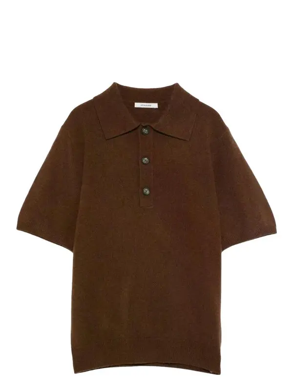 ENTIRE STUDIOS Short-sleeve Knit Polo - Brown
