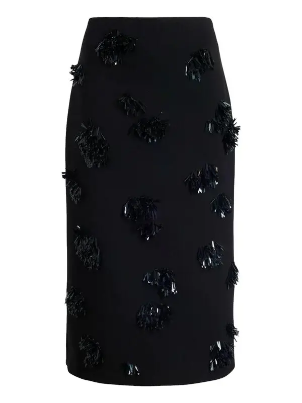 Proenza Schouler Moira Embroidered Skirt - Black