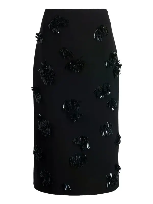 Proenza Schouler Moira Embroidered Skirt - Black