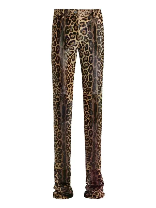 Dolce & Gabbana Leopard-print Trousers - Brown