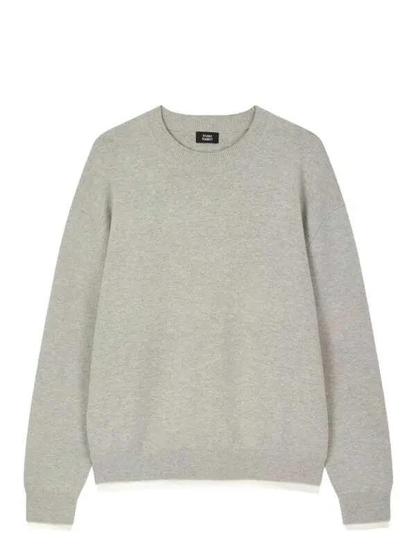 STUDIO TOMBOY Round Neck Wool Blend Sweater - Grey