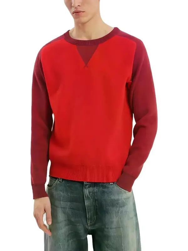 1989 STUDIO Crew-neck Panelled Sweater - Red
