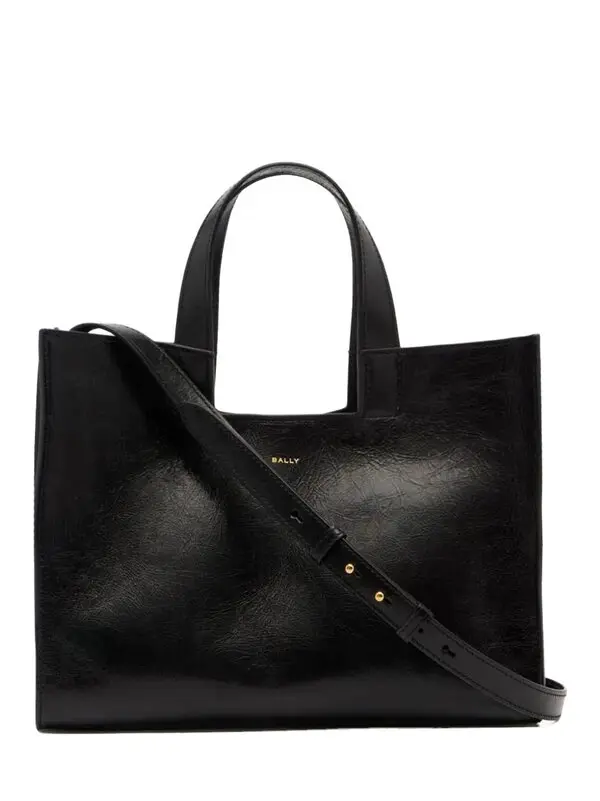 Bally Leather Tote Bag With Logo Detail - Black