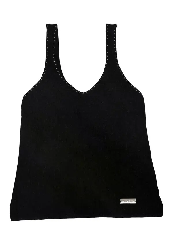 IZAAK AZANEI V-neck Tank Top - Black
