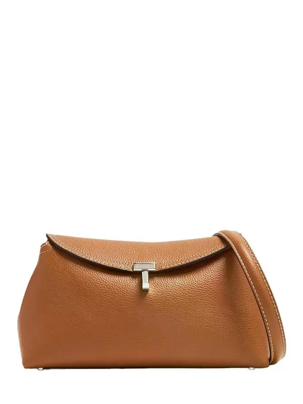TOTEME T-lock Leather Clutch - Brown