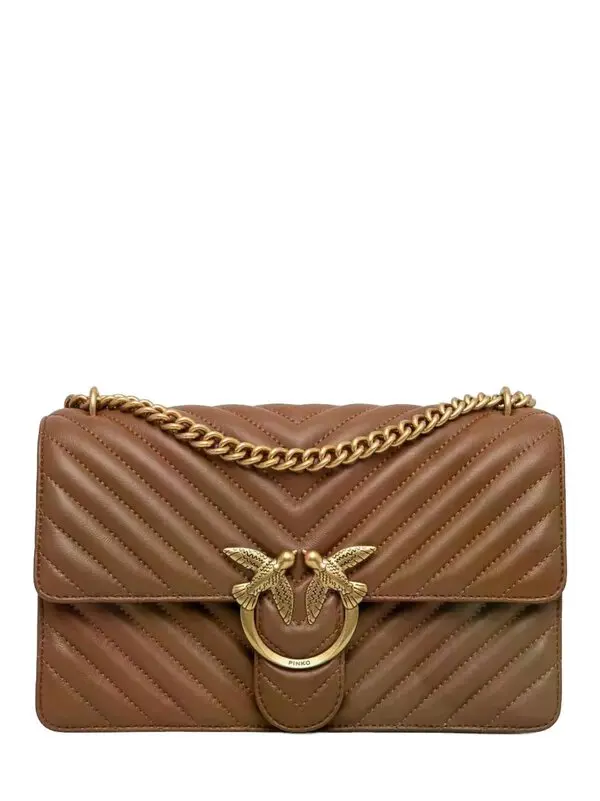 Pinko Love Birds Chain-strap Satchel - Brown