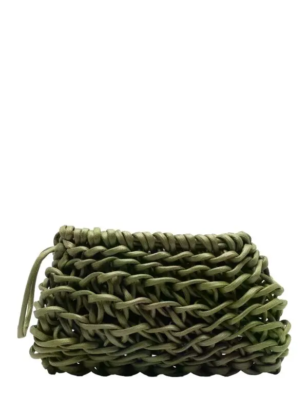 Alienina Nora Interwoven Clutch Bag - Green