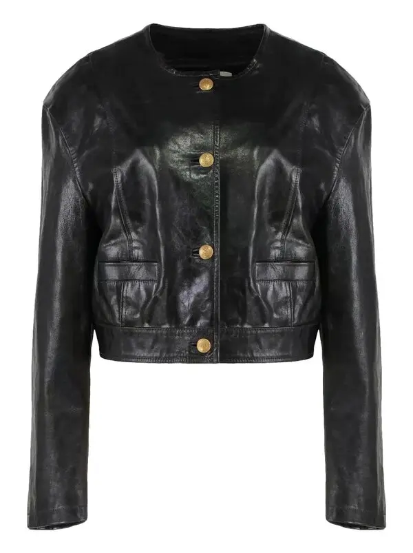 HALFBOY Buttoned Leather Jacket - Black