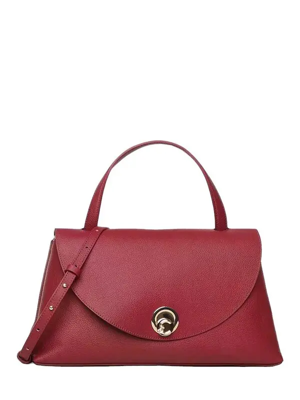COCCINELLE Nikla Turn Lock Leather Shoulder Bag - Red