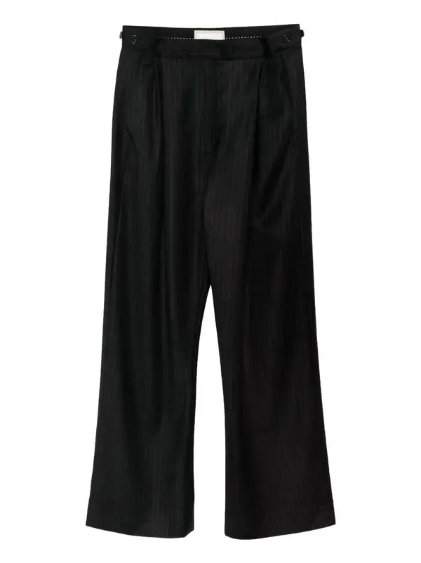 LITKOVSKA Pinstripe Straight-leg Trousers - Black
