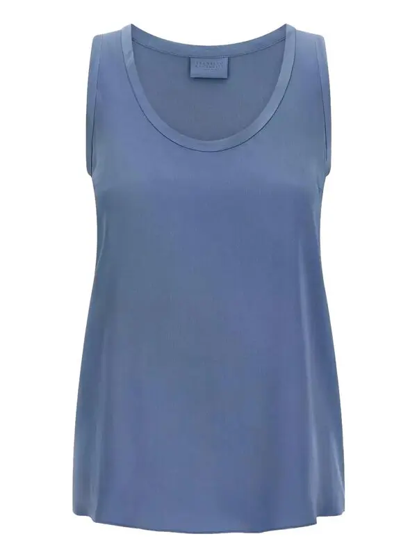 Brunello Cucinelli Sleeveless Satin Top - Blue