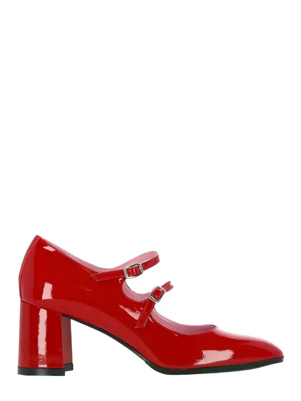 CAREL 60mm Leather Heeled Pumps - Red