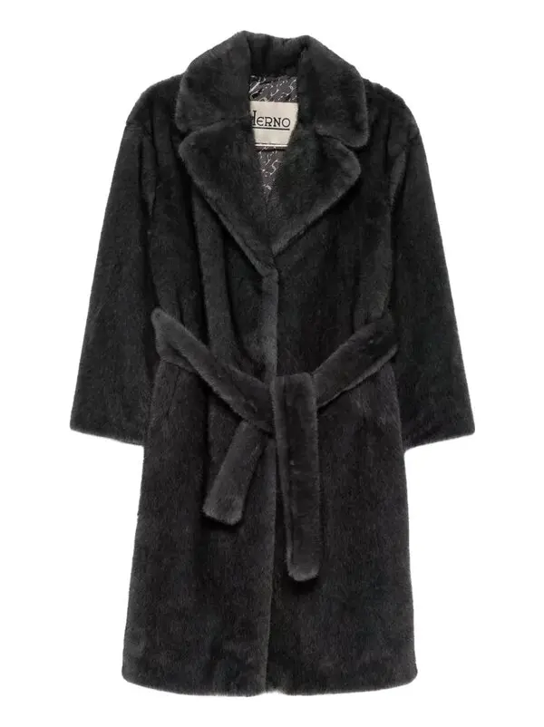 Herno Belted Coat - Black