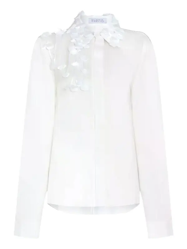 GLORIA COELHO Floral-embellished Shirt - White