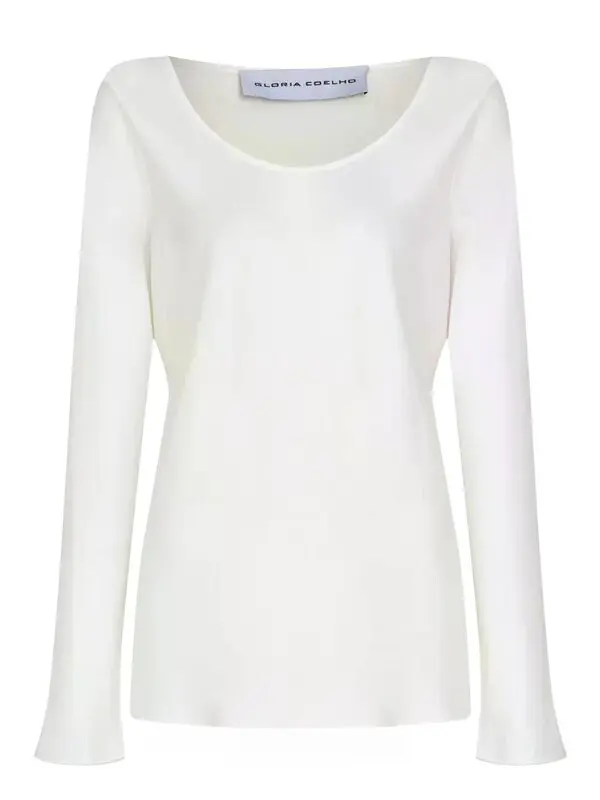 GLORIA COELHO Scoop-neck Top - White