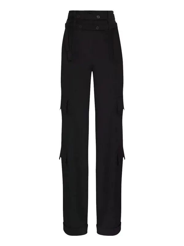 GLORIA COELHO Belted Cargo Trousers - Black