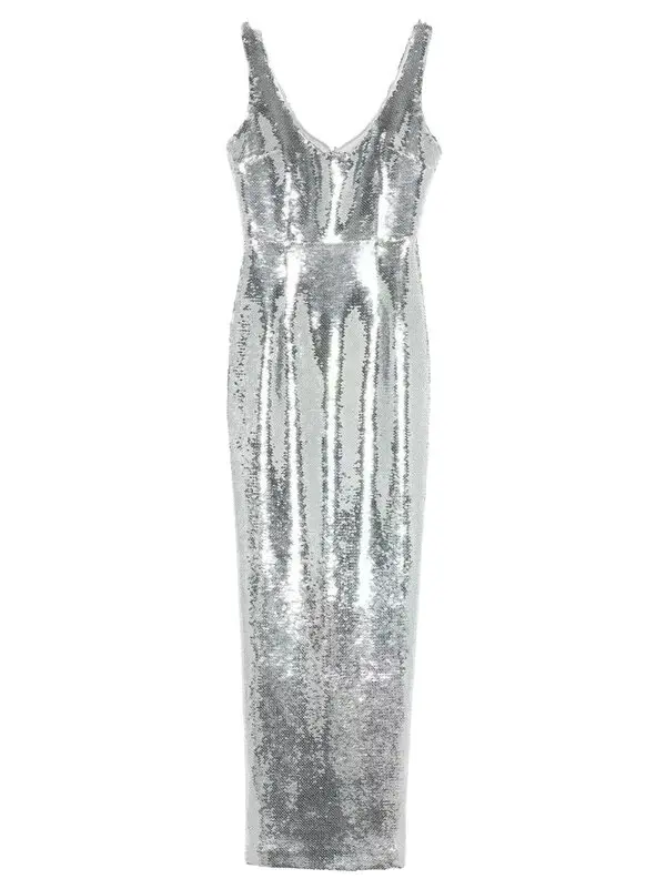 THE NEW ARRIVALS ILKYAZ OZEL Manu Maxi Dress - Silver