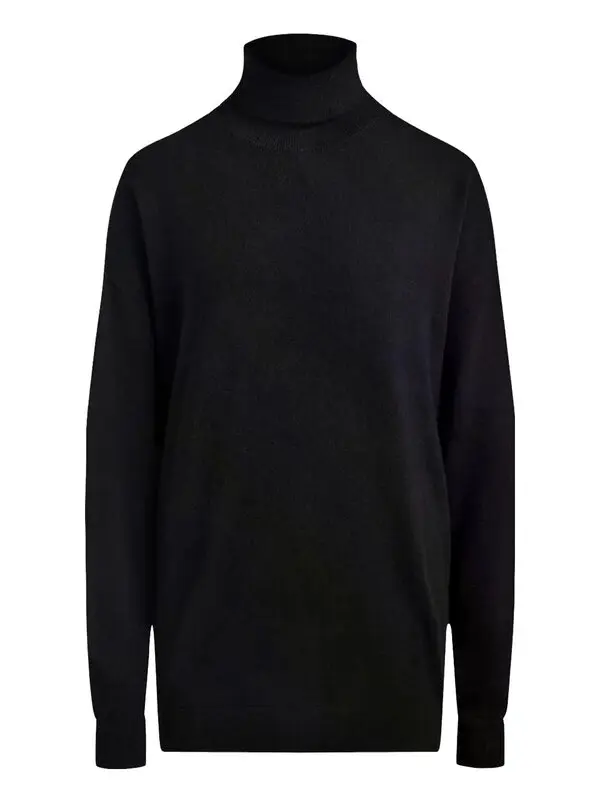 12 STOREEZ Knitted Turtleneck Sweater - Black