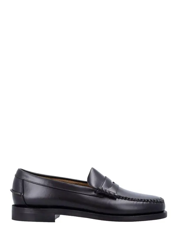 SEBAGO Classic Dan Smooth Leather Penny Loafers With Leather Sole - Coffee