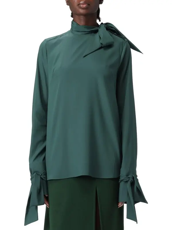 Ermanno Scervino Blouse With Tie Neck Detail - Green