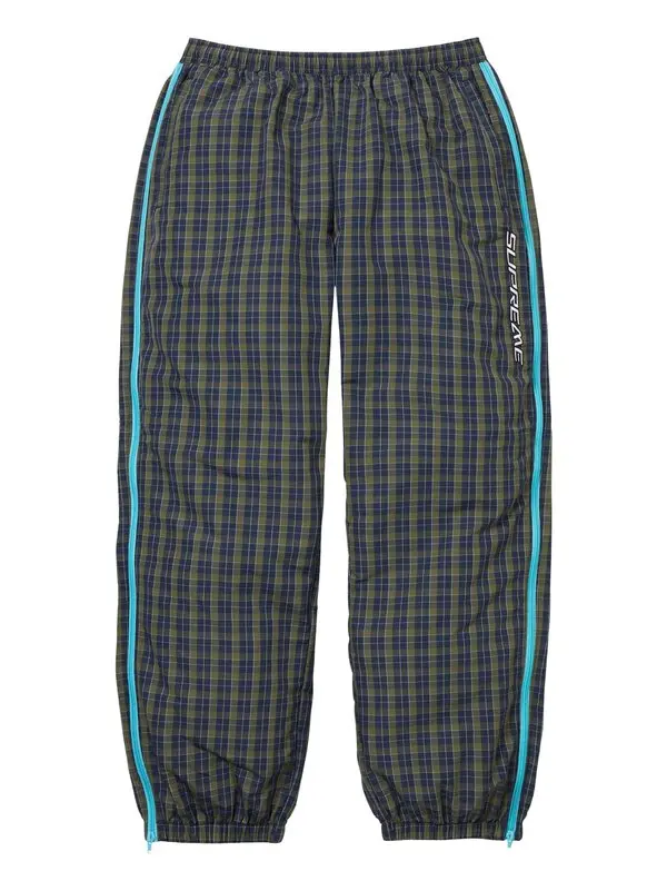 Supreme Plaid Warm Up Pant - Blue