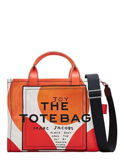 Marc Jacobs X David Shrigley The Medium Canvas Tote Bag - Orange Multi