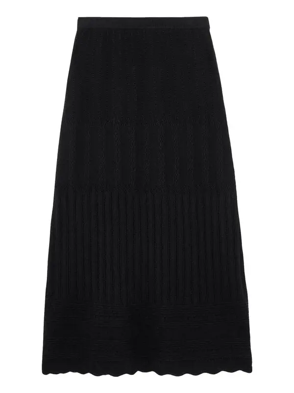 ERES Rhythmee Pointelle-knit Maxi Skirt - Black