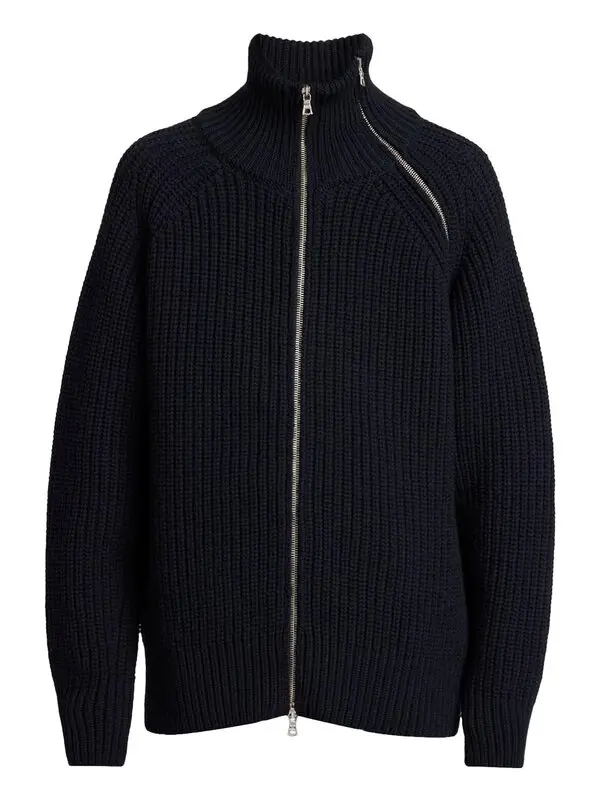 Dries Van Noten Monty Wool Ribbed Turtleneck Sweater - Black