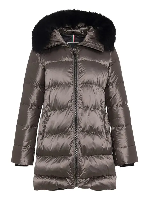 Gorski Apres-ski Jacket With Detachable Toscana Lamb Hood Trim - Gray