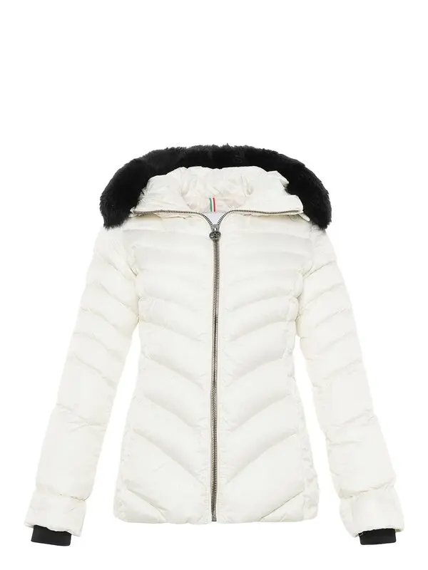 Gorski Down Apres-ski Jacket With Toscana Lamb Hood Trim - White
