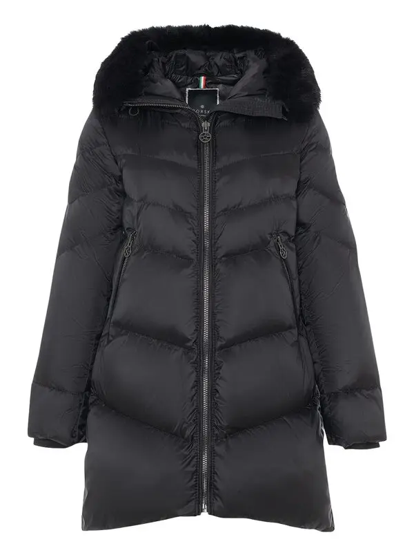 Gorski Apres-ski Down Jacket With Toscana Lamb Shearling Hood Trim - Black