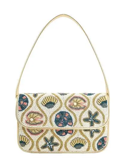 Yumi Kim Beaded Shell Shoulder Bag - Gold