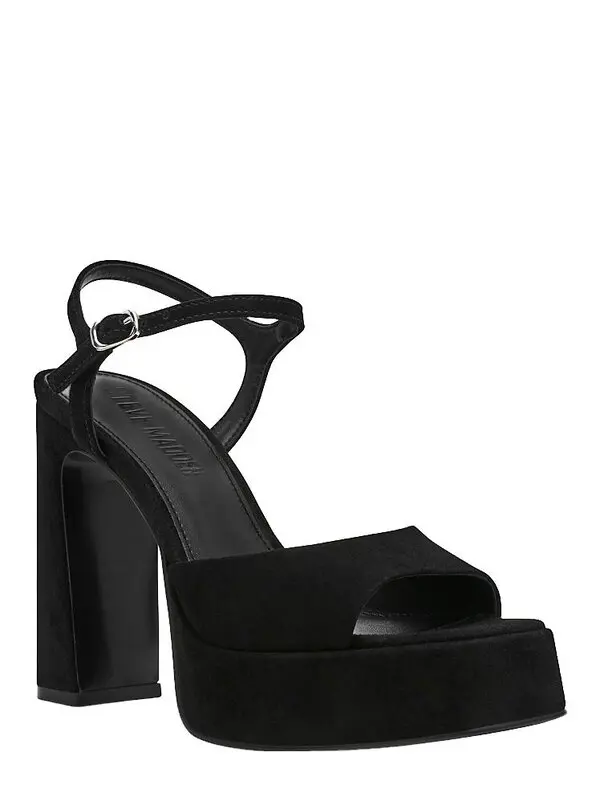 Steve Madden Liandra Platform Sandals - Black Suede