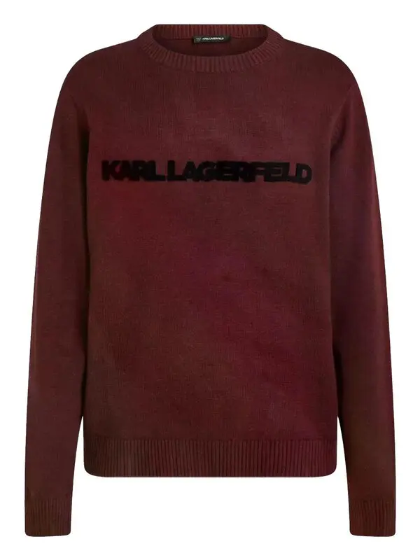 Karl Lagerfeld Logo Crew-neck Sweater - Red