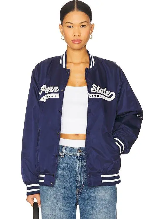 HYPE AND VICE University Of Pennsylvania A-games Varsity Jacket - Navy