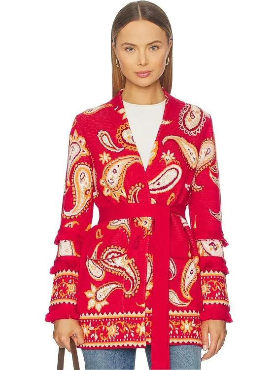 HAYLEY MENZIES Jude Jacquard Cardigan - Jimi Red