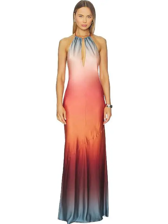 LOVERS AND FRIENDS Marie Gown - Orange Blue Ombre