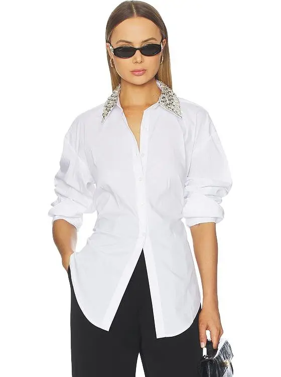 SIMONMILLER Loch Embellished Button Up - Macadamia