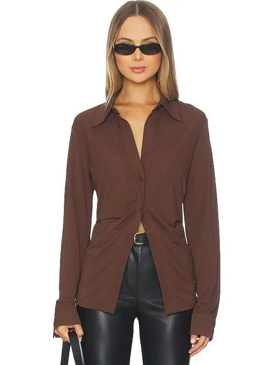 LAMARQUE Kai Button-down Shirt - Brown