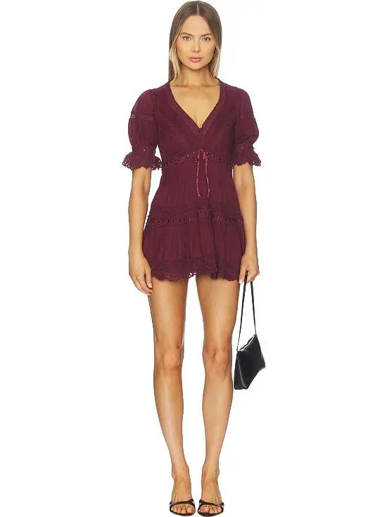 LoveShackFancy Lilias Dress - Spiced Berry